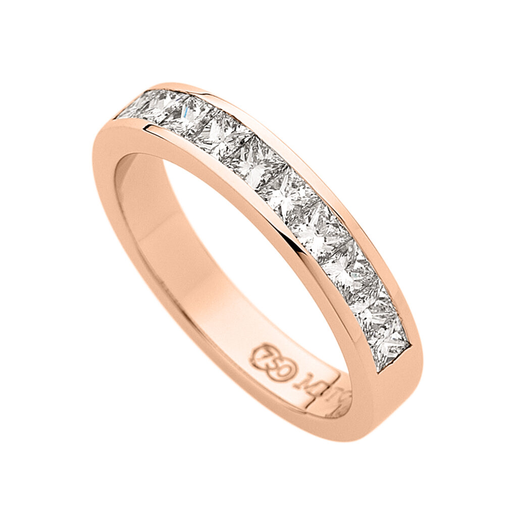Princess Cut Channel Set in Rose Gold | Made in Australia