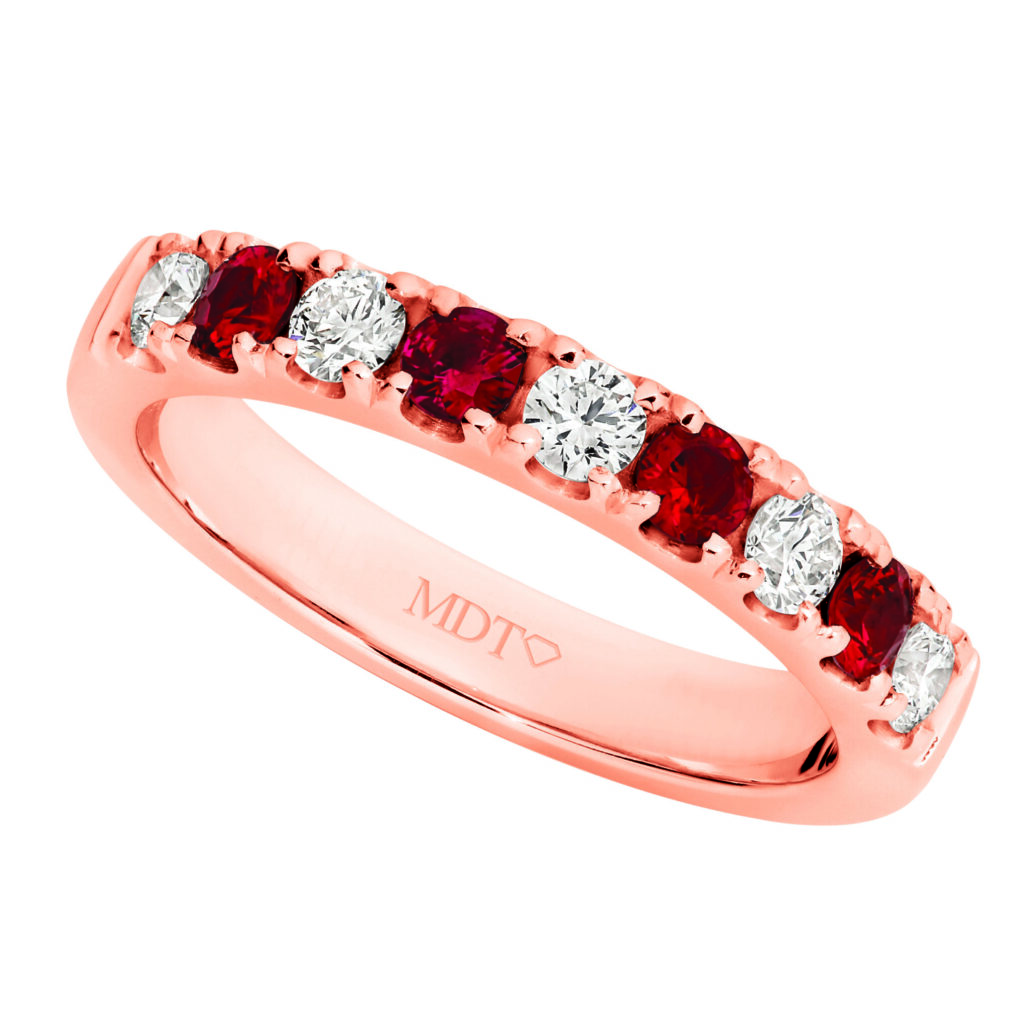 Ruby and Diamond Claw Set Ring in Rose Gold | Made in Australia