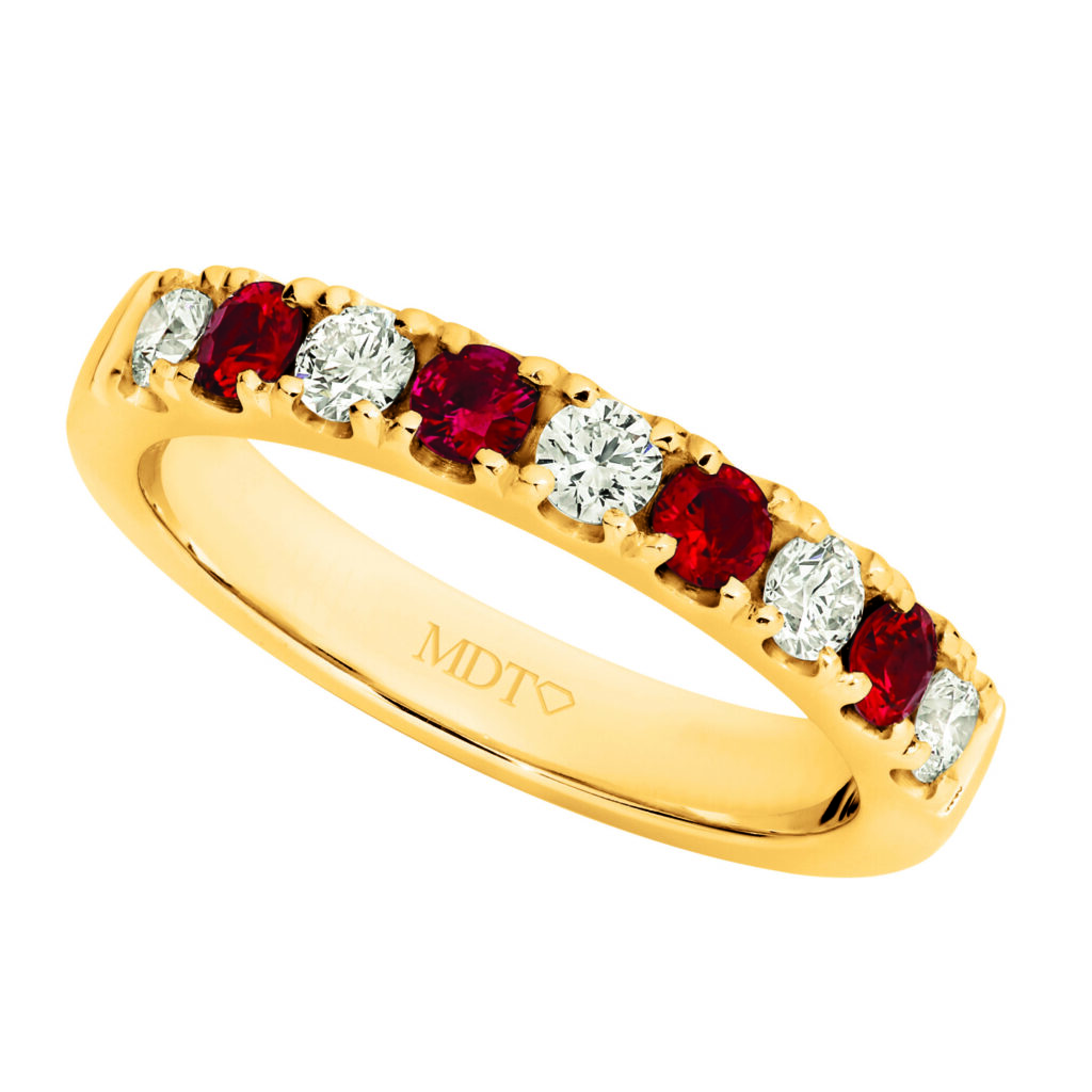 Ruby and Diamond Claw Set Ring in Yellow Gold | Made in Australia