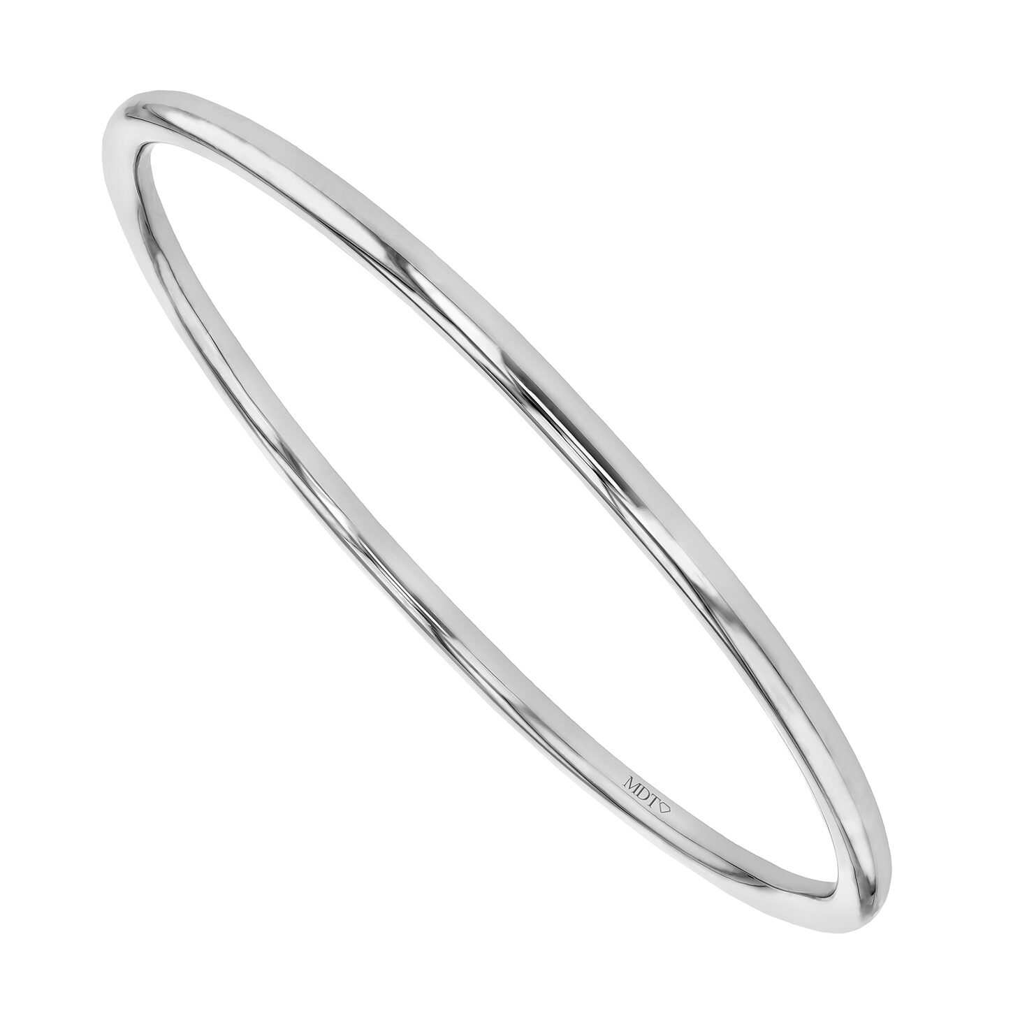 Round Platinum Golf Bangle with High Polish | Made in Australia